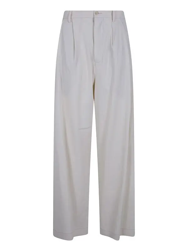 UMA WANG Paella Wide Leg Pants - White