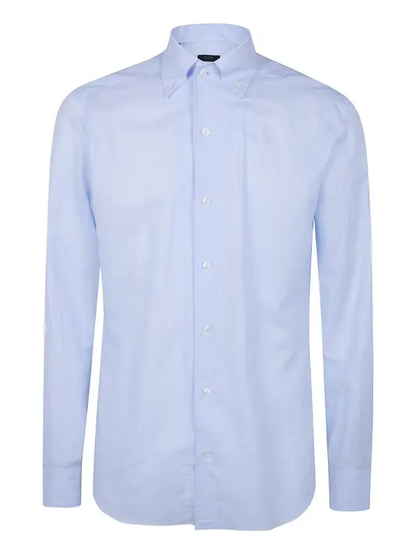BARBA NAPOLI Classic Cotton & Linen Shirt - Blue