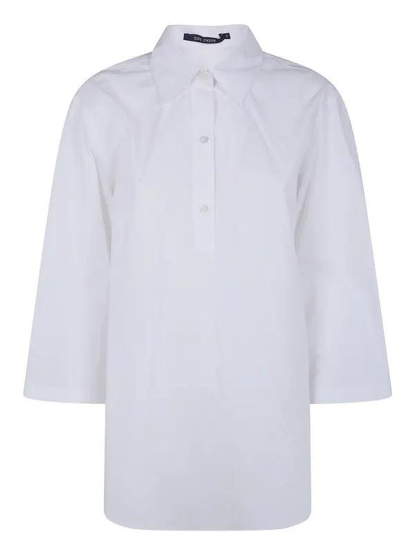 Sofie D'hoore Sofie D' Hoore "bait" 3/4 Sleeve Shirt With Polo Neck - White
