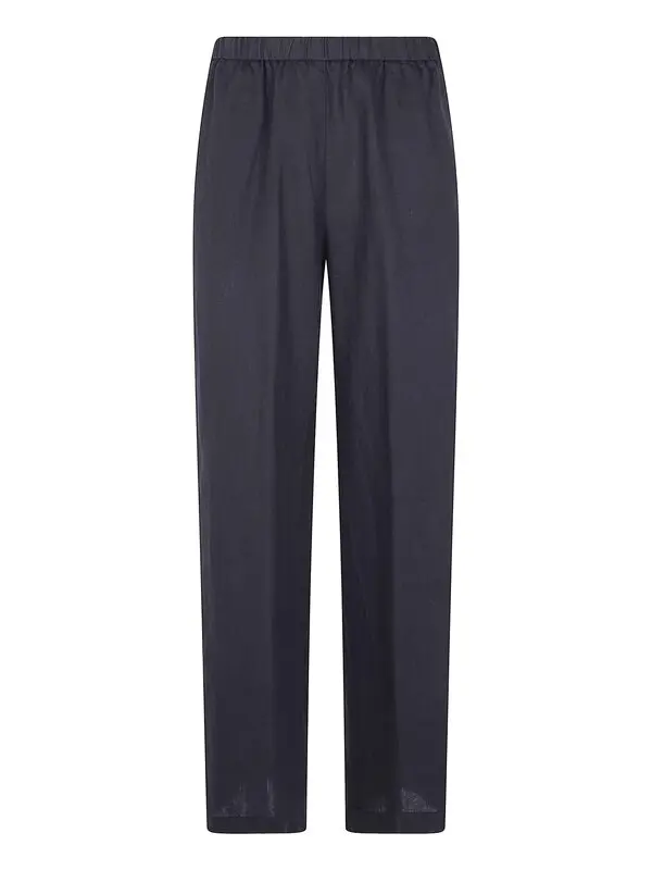Aspesi Wide-leg Linen Trousers - Black