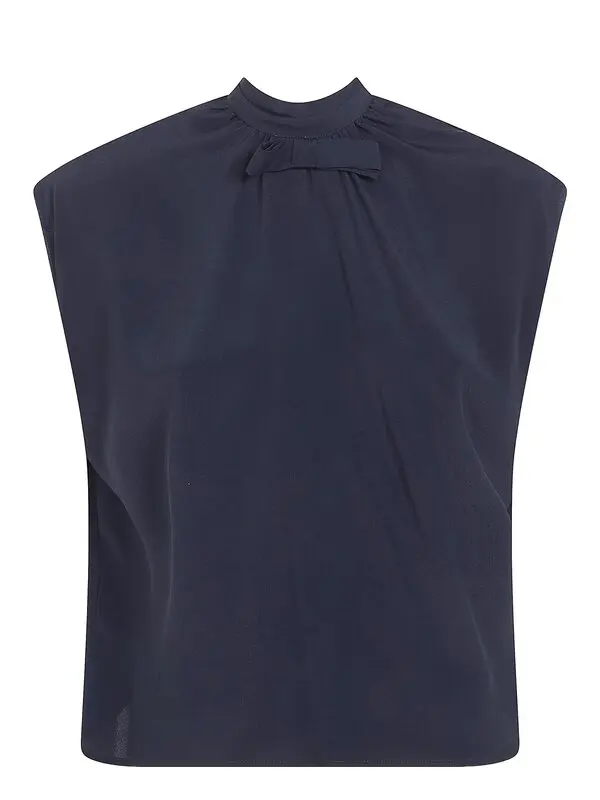 DRHOPE Silk Blend Bow Blouse - Black