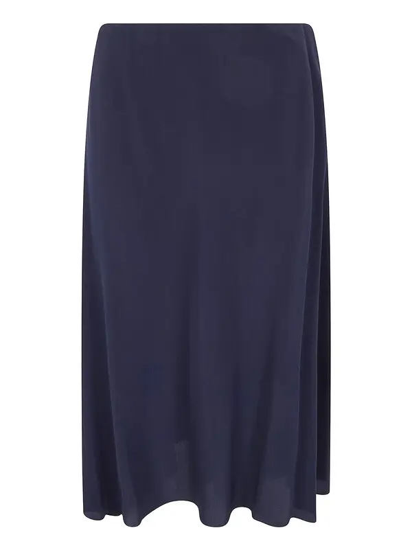 Aspesi Midi Silk Skirt - Blue