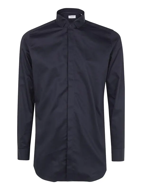 TINTORIA MATTEI 954 Wing Collar Shirt - Black