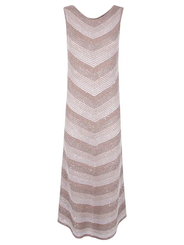 D.exterior Degrade` Lux Long Dress - Brown