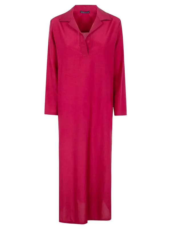LAURA URBINATI Oversized Polo Neck Dress - Red