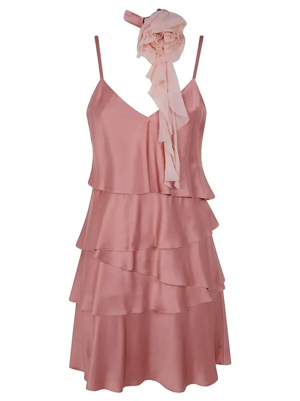 BLUGIRL Satin Rouched Dress - Pink