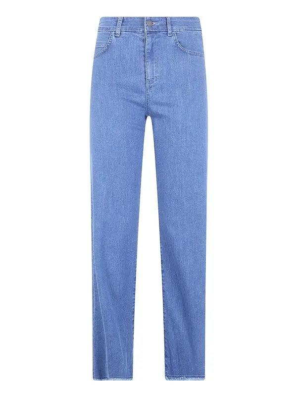 ANNECLAIRE Wide-leg Medium-waist Jeans - Blue