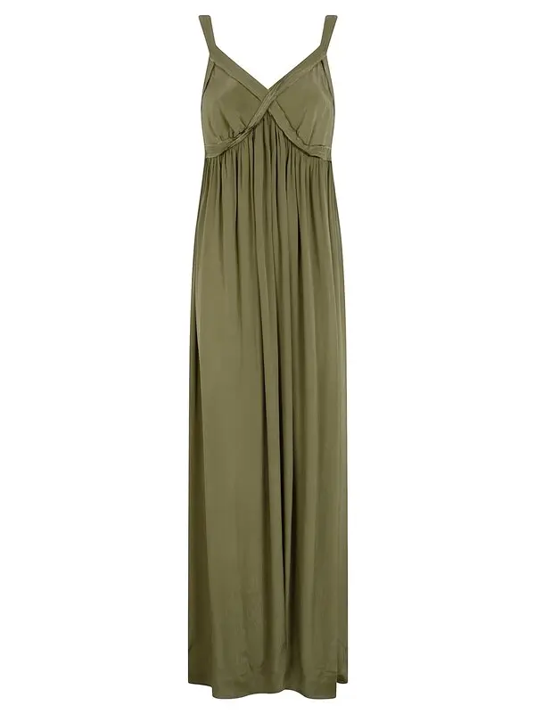 Essentiel Antwerp Jacobean Maxi Babydoll Dress - Green
