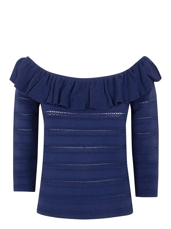 BLUGIRL Viscose Pointelle Sweater - Blue