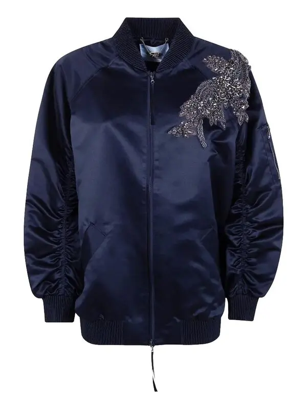 BLUGIRL Patchwork Bomber Jacket - Blue