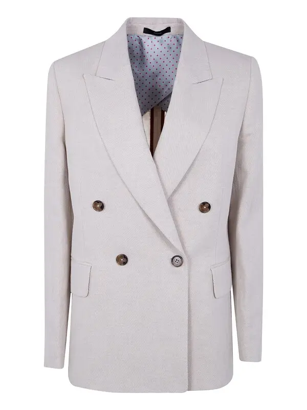 Paul Smith Double-breasted Wool And Mohair Jacket - White