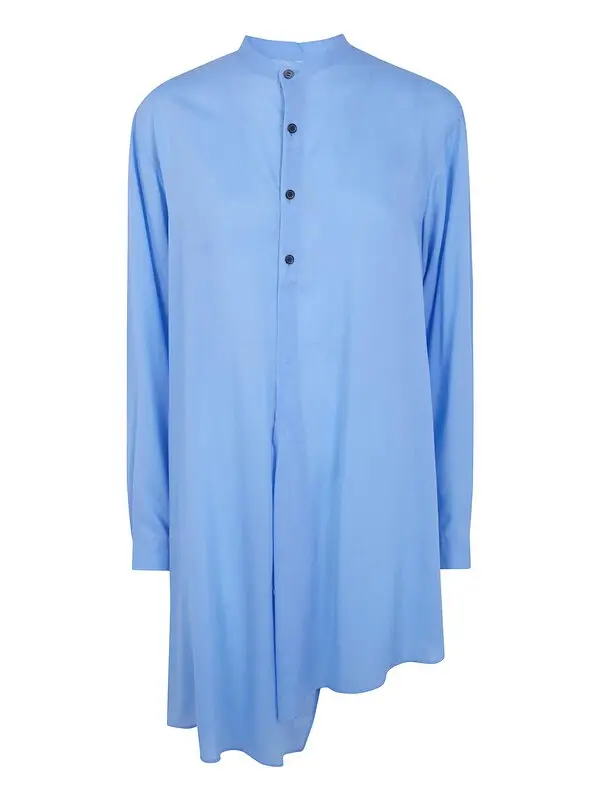 Y`S Stand Collar Blouse - Blue