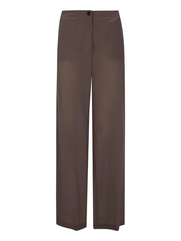 Seventy Mixed Silk Sand Wash Trousers - Brown