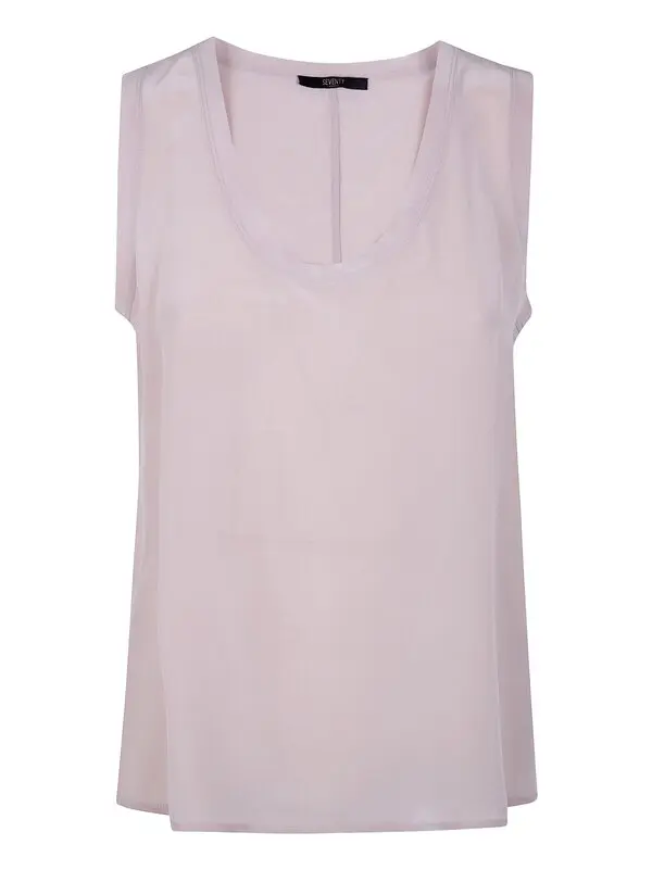 Seventy Mixed Silk Sand Wash Top - Pink