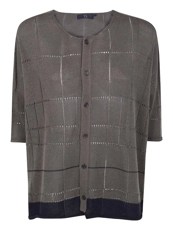 Y`S Drop Shoulder Medium Length Cardigan - Green