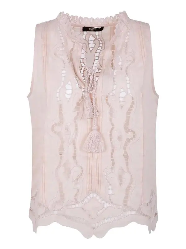 Seventy Embroidered Raimie Top - Pink