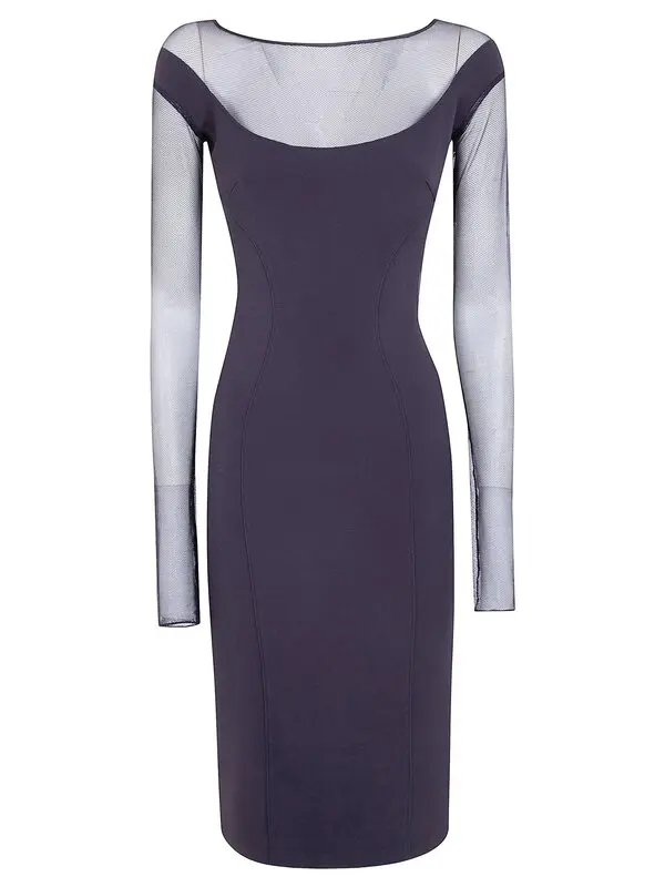 Elisabetta Franchi Midi Evening Dress - Black