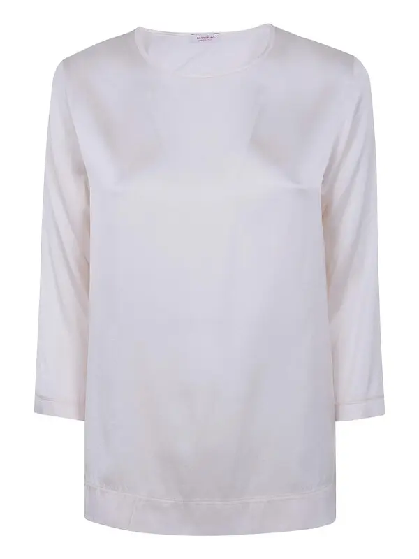 Rossopuro 3/4 Sleeve Silk Blouse - Pink