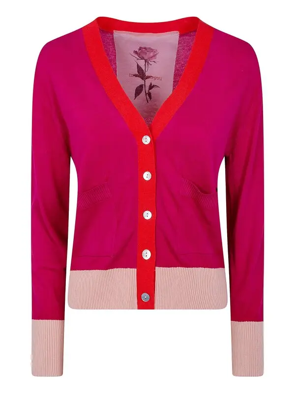 IN BED WITH YOU V-neck Printed Cardigan - Pink