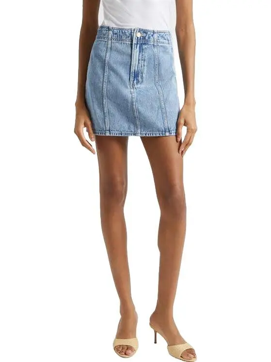 Veronica Beard Marquita Denim Miniskirt - Silver Dust