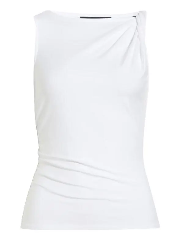Veronica Beard Otessa Twist Shoulder Top - White