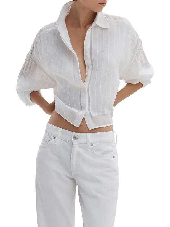 Rag & Bone Marin Combo Button-up Shirt - White