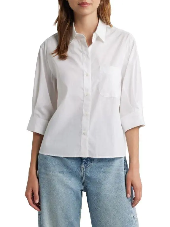 Rag & Bone Lucia Poplin Button-up Shirt - White