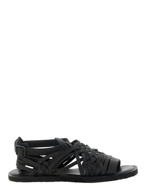 Yohji Yamamoto Braided Leather Sandals - Black