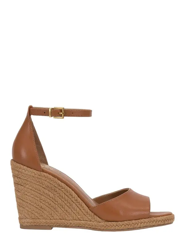 Vince Camuto Felyn Espadrille Wedge Sandal - Golden Walnut Leather