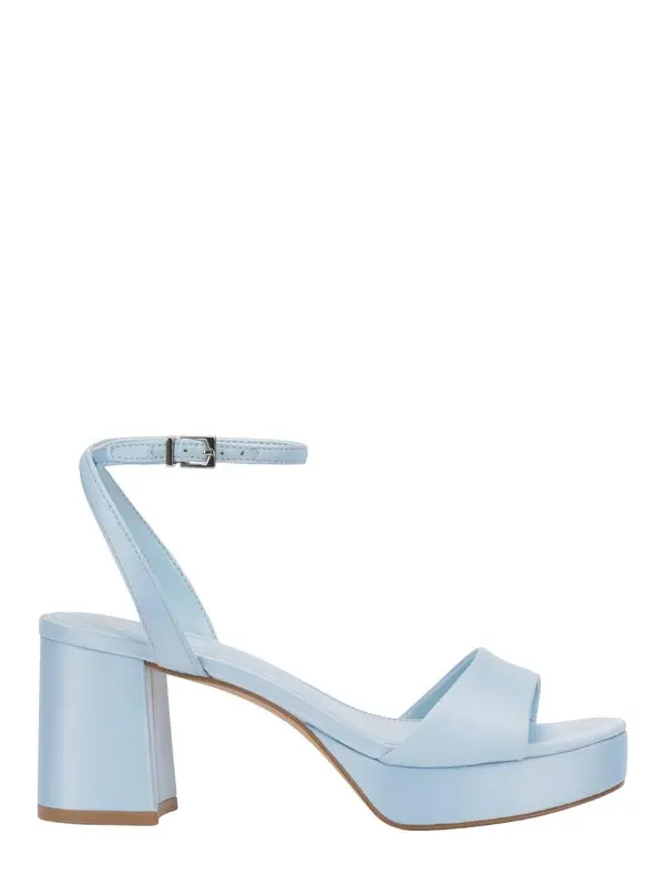 Vince Camuto Pendreya Platform Sandals - Light Blue Satin