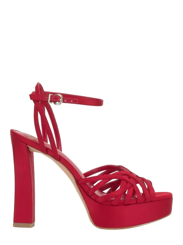Vince Camuto Samlee Strappy Platform Sandal - Flame Satin