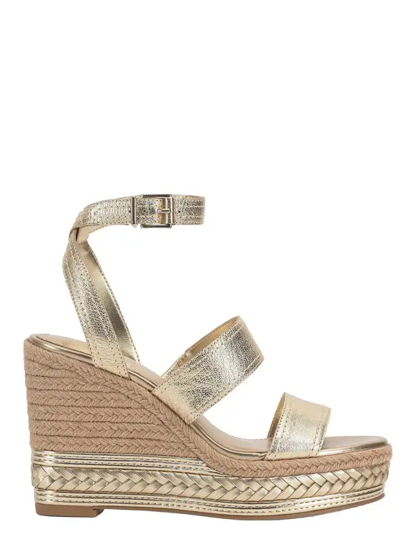 Vince Camuto Esmia Espadrille Wedge Sandal - Egyptian Gold Leather