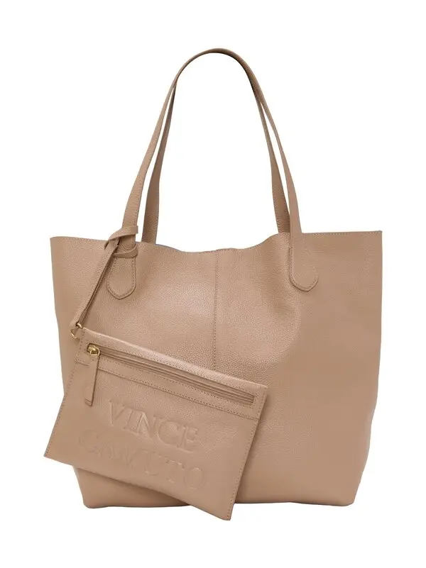 Vince Camuto Jenna Leather Tote Bag - Cappuccino/thistle