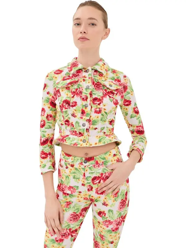 Acne Studios Button-down Floral Print Jacket - Pink/multi