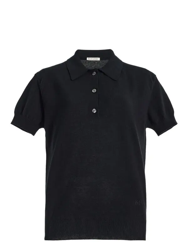 HIGH SPORT Sylvie Cotton-crepe Polo Shirt - Black