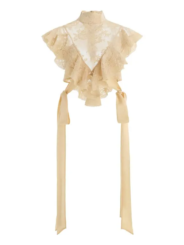 Zimmermann Luna Lace Bodice Top - Ivory