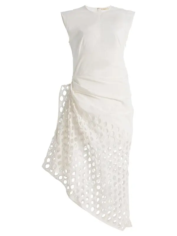 DIOTIMA Notting' Broderie Anglaise Cotton Midi Dress - White