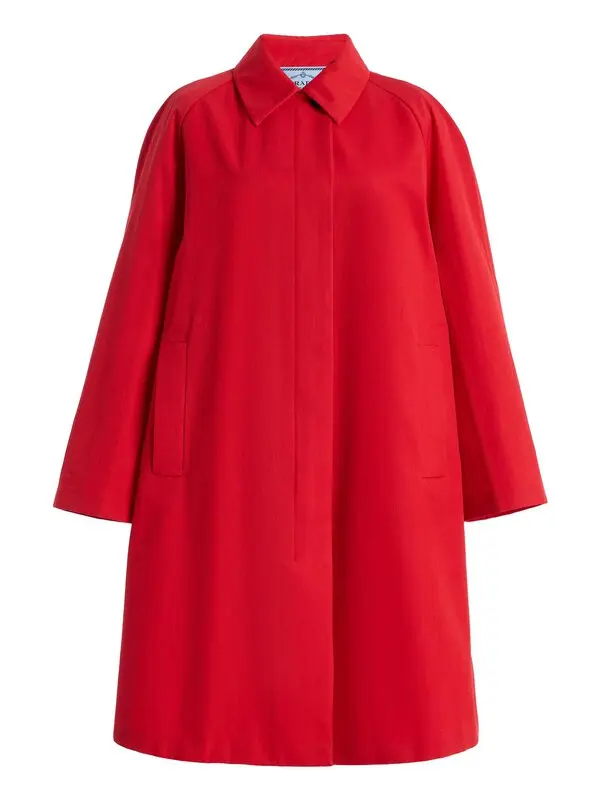 Prada Gabardine Coat - Red