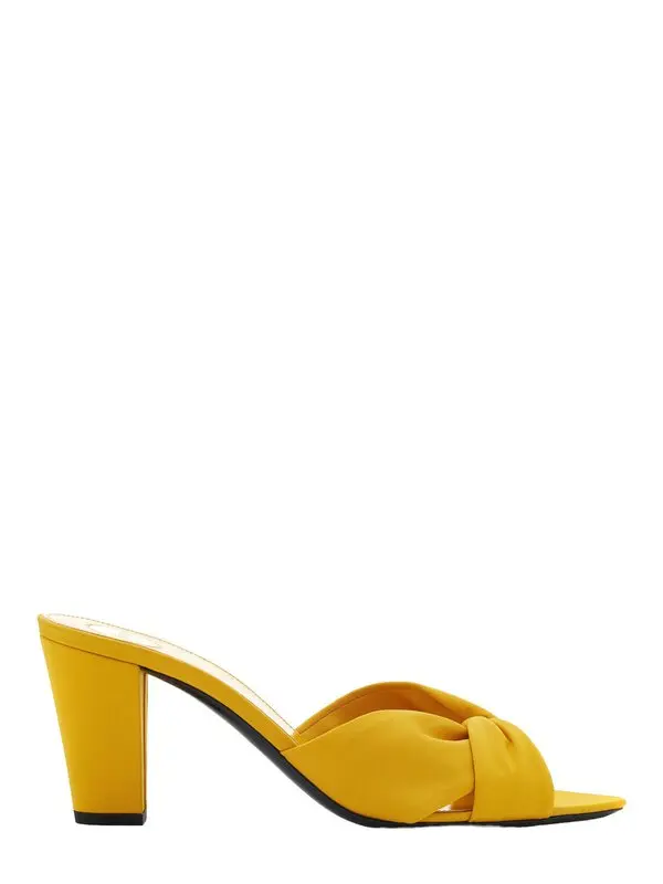 Saint Laurent Franciane Leather Mules - Yellow