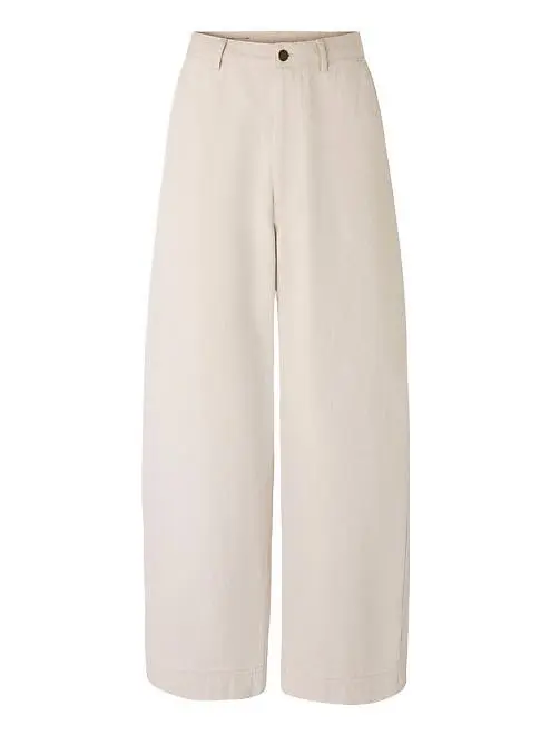 Soeur Clovis Balloon-leg Cotton Trousers - Blanc Gres