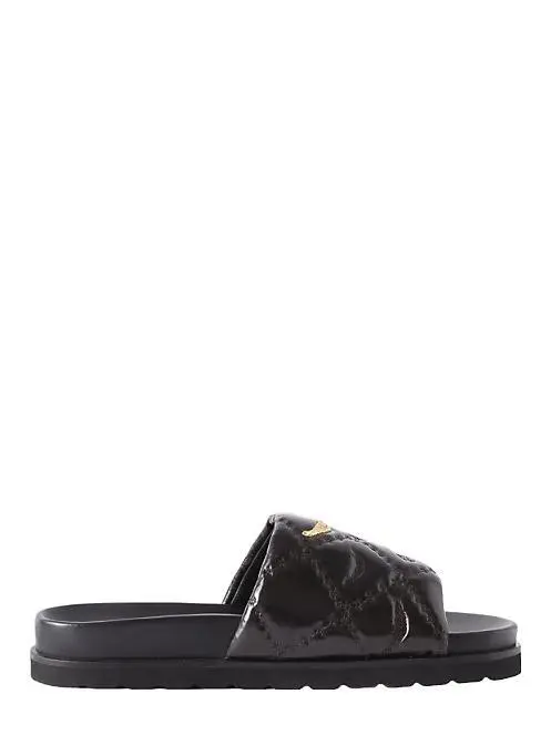 Zadig&Voltaire Patent-leather Slides - Brownie