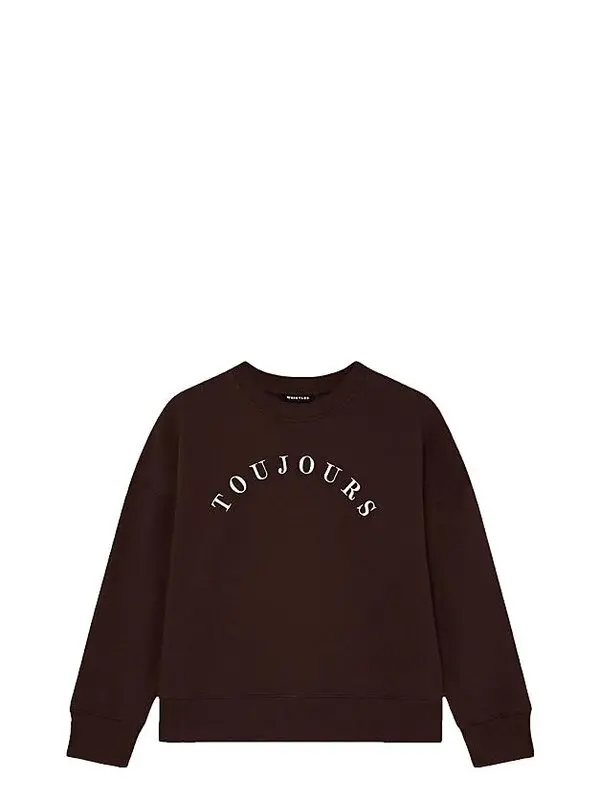 Whistles Toujours Relaxed-fit Cotton Sweatshirt - Brown