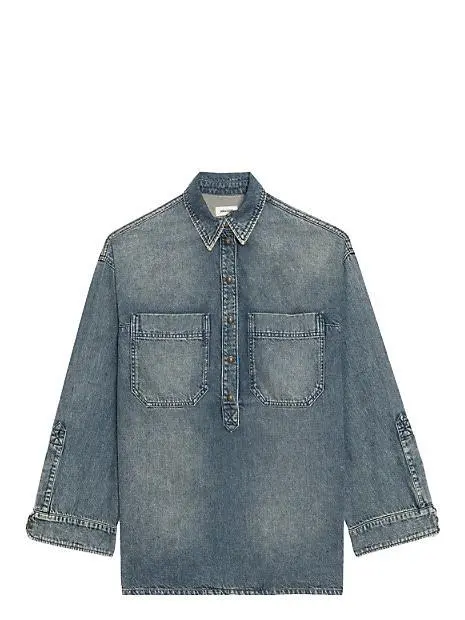 Zadig&Voltaire Timona Relaxed-fit Denim Shirt - Medium Blue