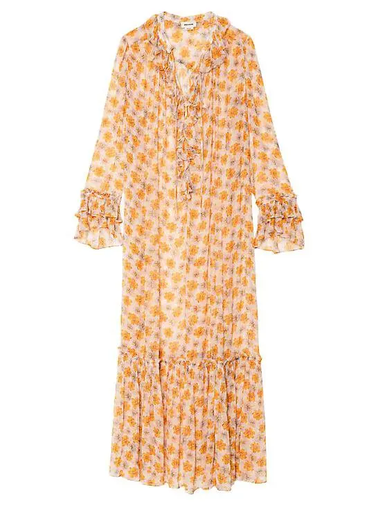Zadig&Voltaire Ralicel Floral-print Woven Maxi Dress - Cream