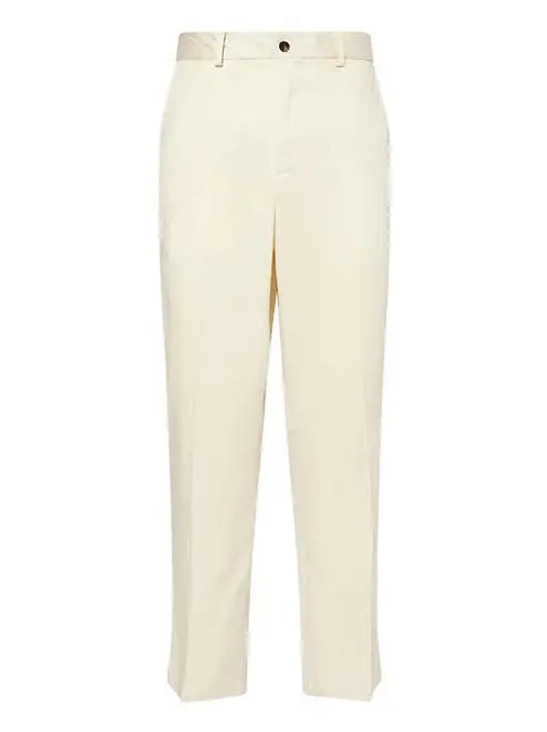 MALBON Logo-embroidered Woven Trousers - Cream