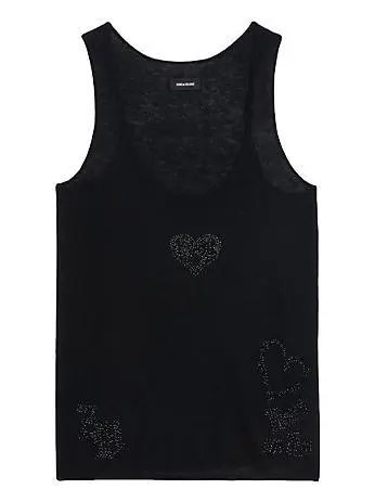 Zadig&Voltaire Lee Rhinestone-embellished Cashmere Vest - Black