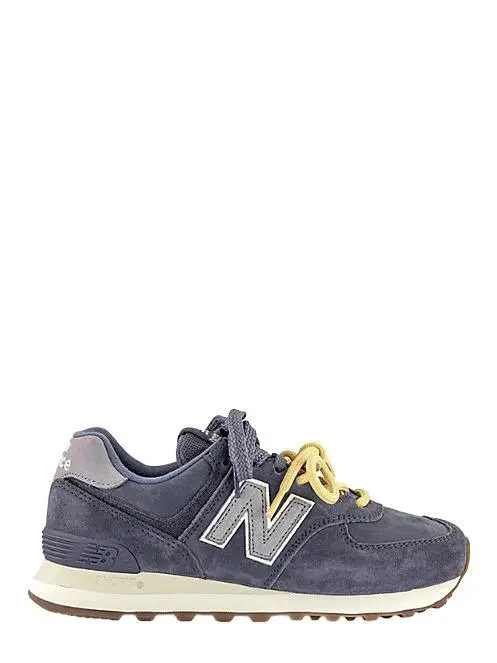 NEW BALANCE 574 Suede Trainers - Darker Sea Salt Ligh