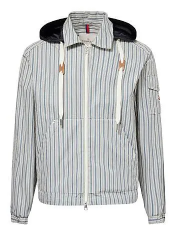 Moncler Havas Striped Cotton Jacket - Dark Blue