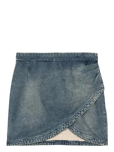 Zadig&Voltaire Wrap-front Denim Mini Skirt - Medium Blue