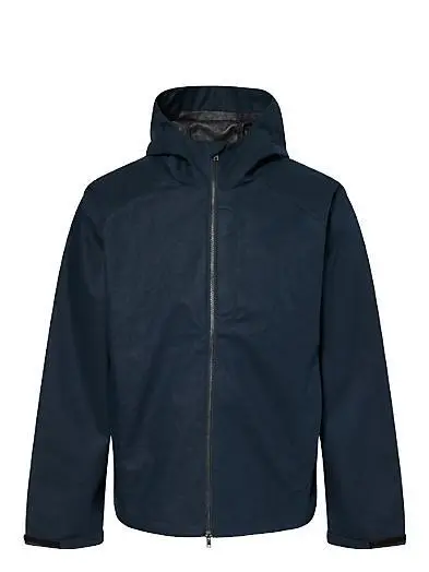 HIKING PATROL Arc Hooded Linen-and-cotton Jacket - Dark Navy